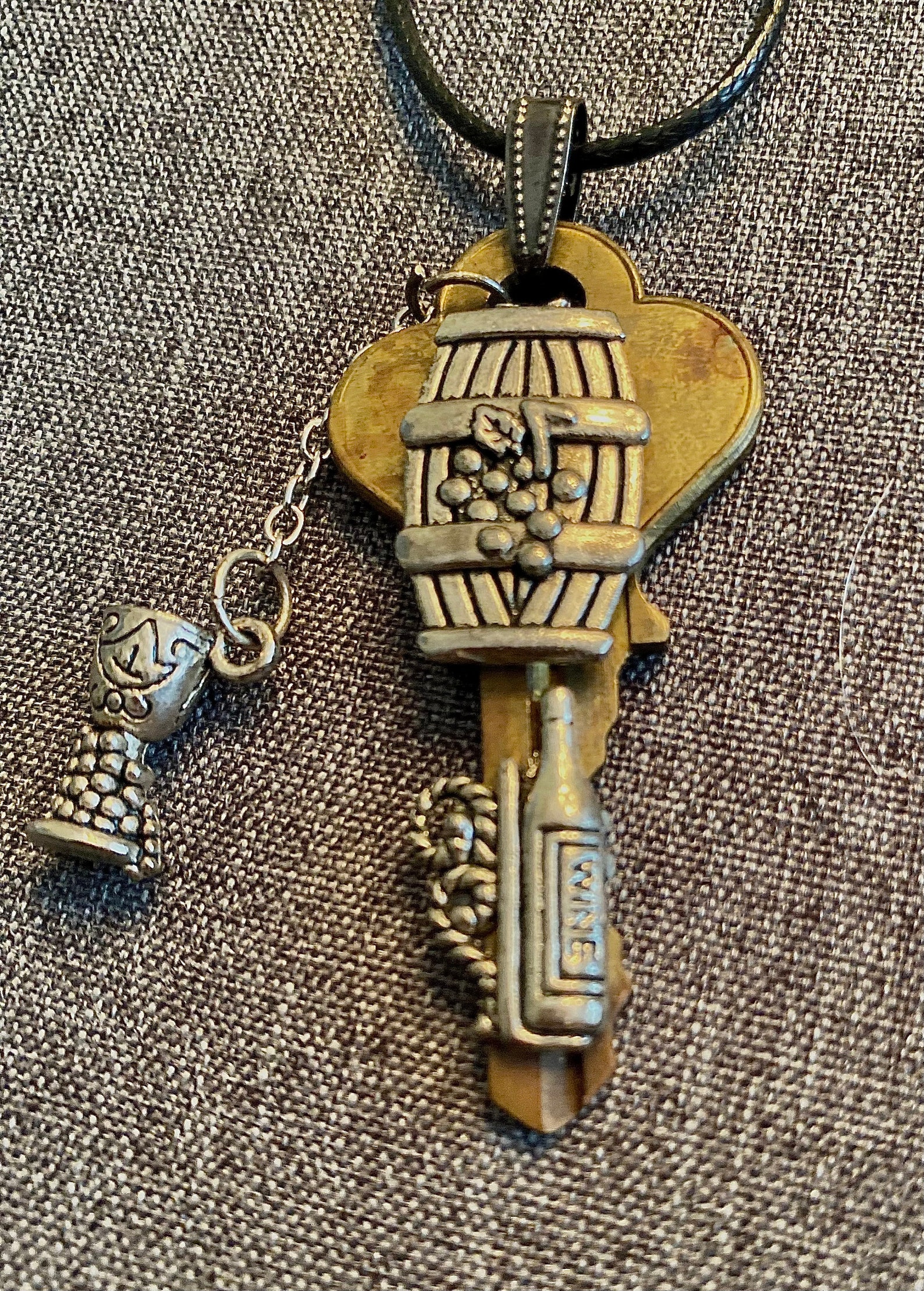 Wine Lover Upcycled Key Pendant - Etsy
