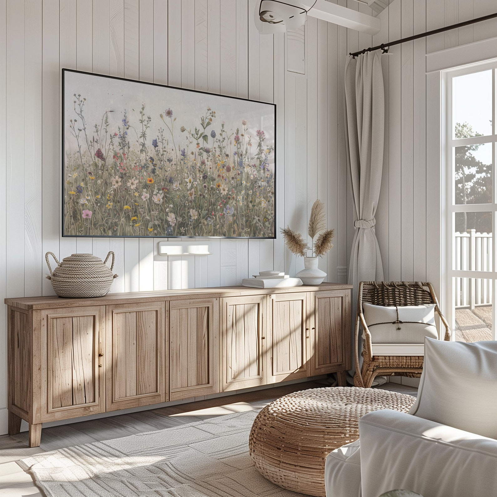 Wildflower in Apennine Meadows, Full Summer Bloom, Antique Vintage Art Decor Samsung Frame TV ...