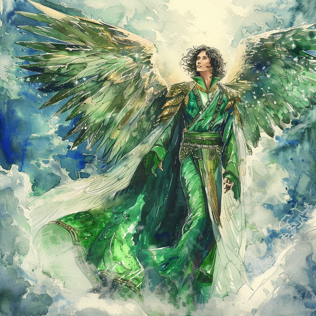 Archangel Rafael Clip Art 4 JPG Mix Media Card Making Invitations ...