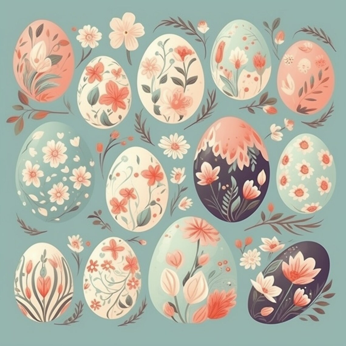 Easter Eggs Watercolor Clip Art 4 JPG Mix Media Card Making Invitations ...