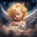 Baby Angel Watercolor Clip Art 4 JPG Mix Media Card Making Invitations ...