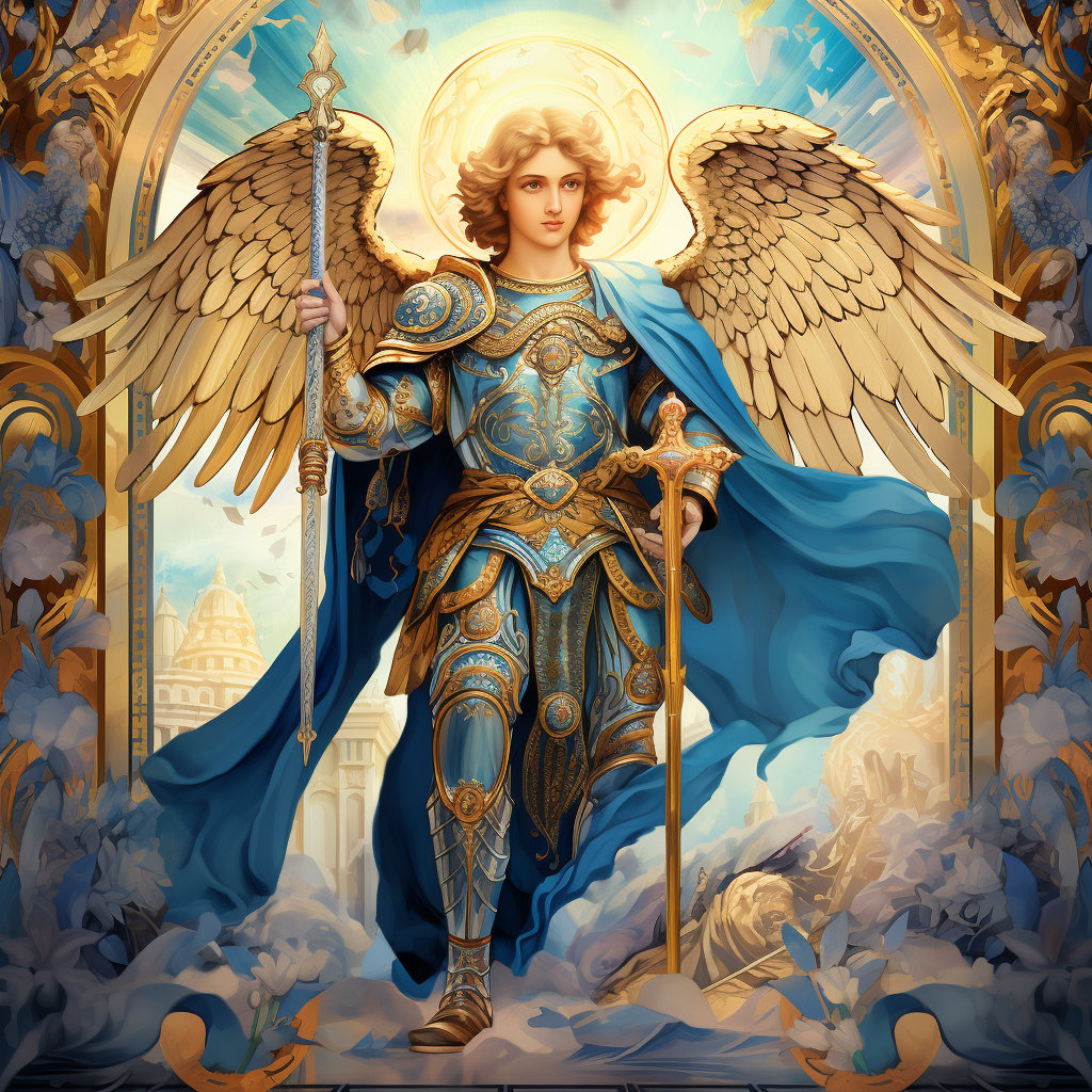 Archangel Saint Michael Clip Art 4 JPG Mix Media Card Making ...