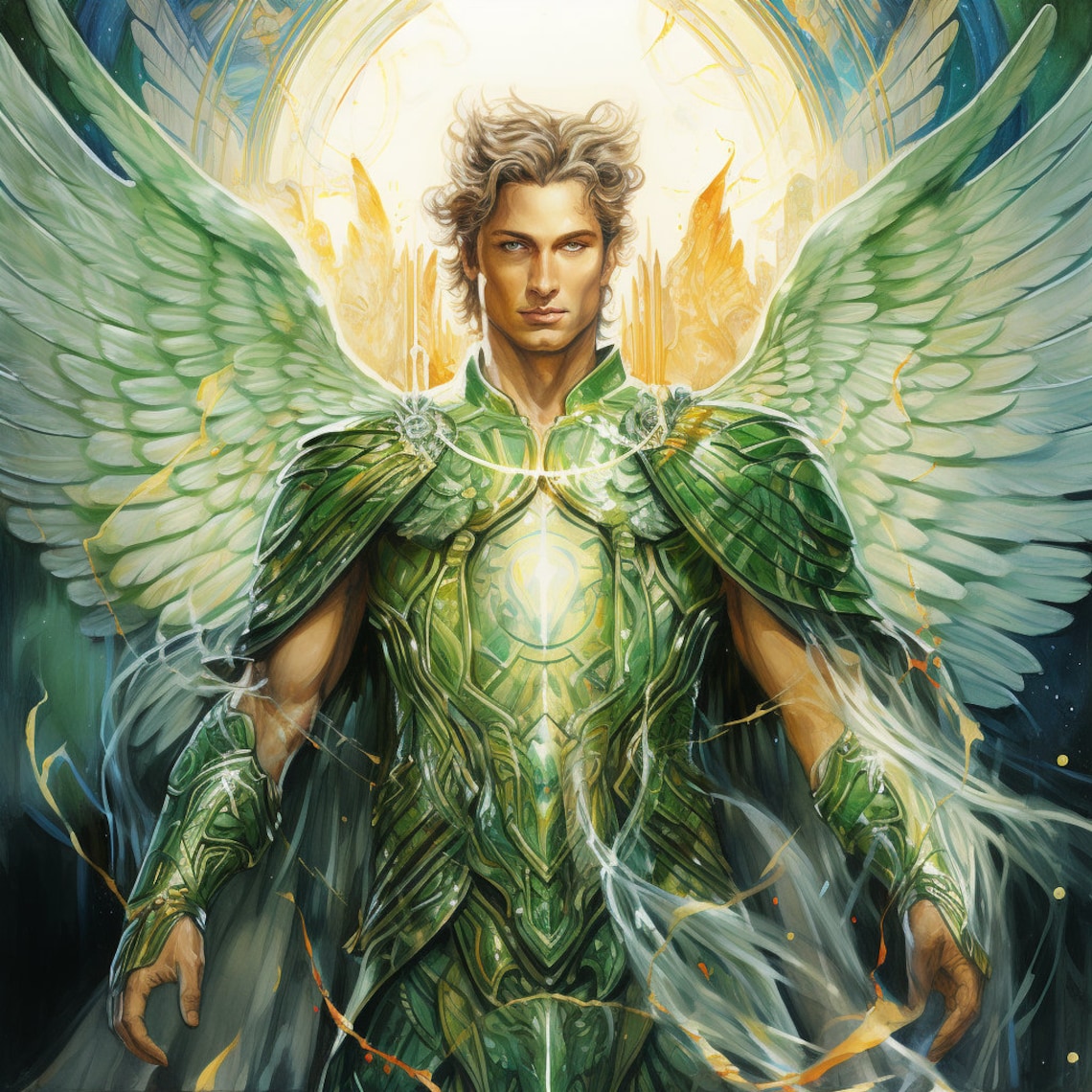 Archangel Rafael Clip Art 4 JPG Mix Media Card Making Invitations ...