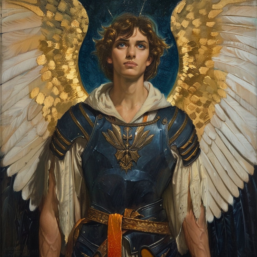 Archangel Saint Michael Clip Art 4 JPG Mix Media Card Making ...