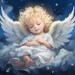 Baby Angel Watercolor Clip Art 4 JPG Mix Media Card Making Invitations ...