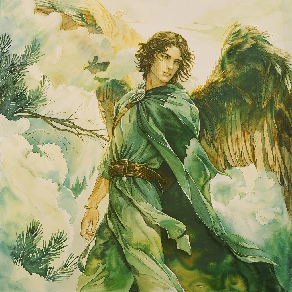 Archangel Rafael Clip Art 4 JPG Mix Media Card Making Invitations ...