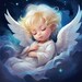Baby Angel Watercolor Clip Art 4 JPG Mix Media Card Making Invitations ...