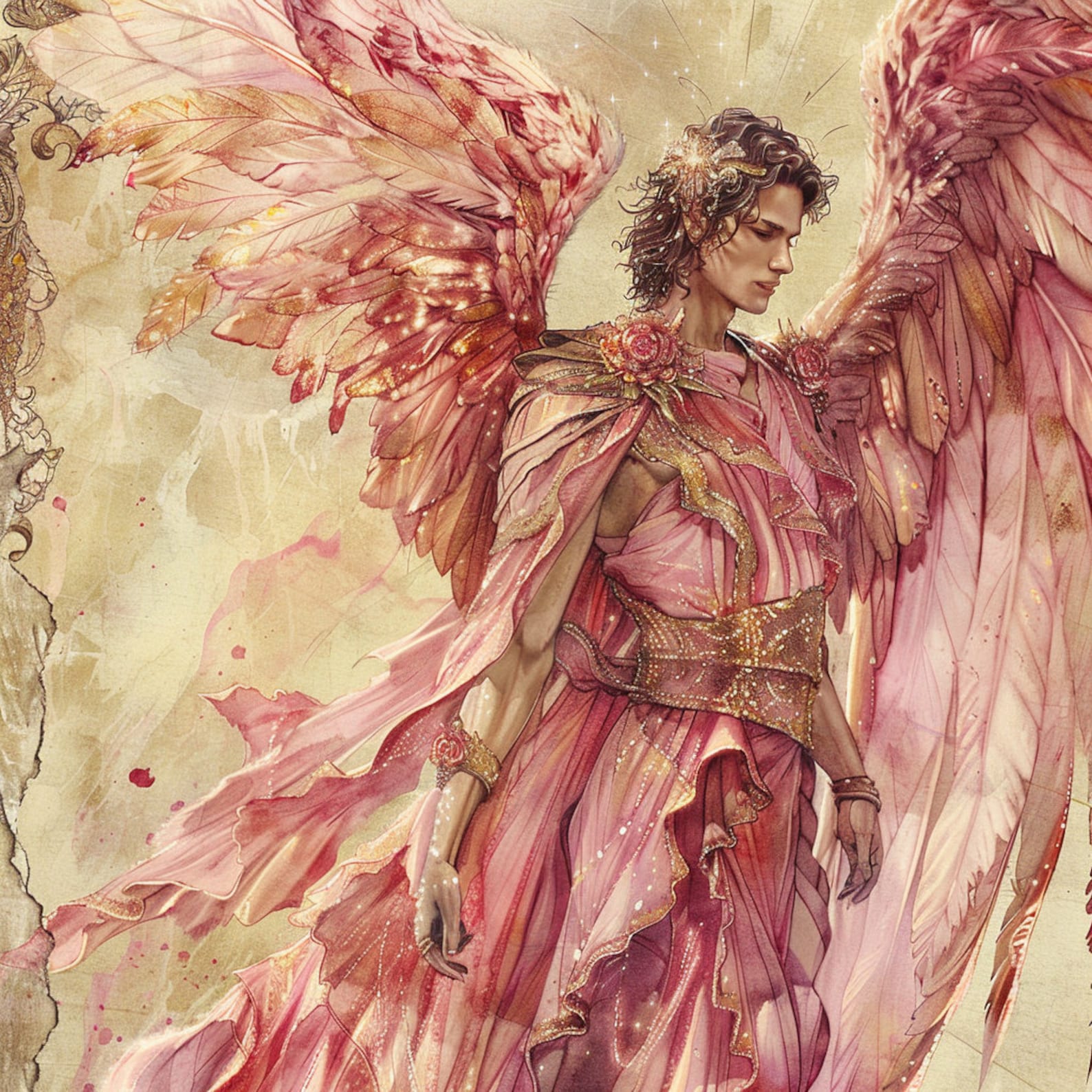 Archangel Chamuel Clip Art 4 JPG Mix Media Card Making Invitations ...