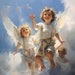 Baby Angels Watercolor Clip Art 4 JPG Mix Media Card Making Invitations ...