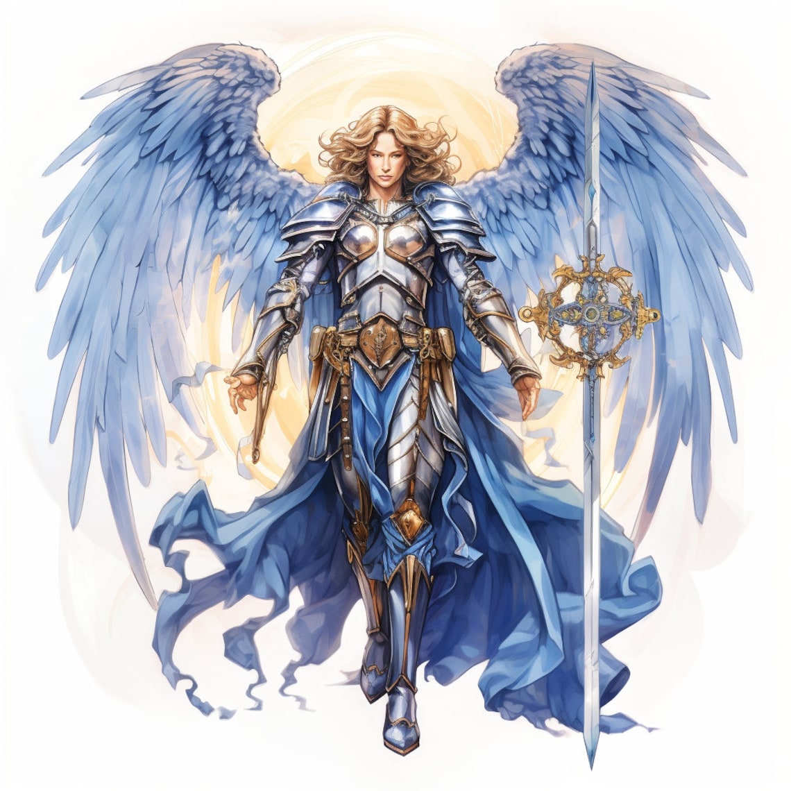 Archangel Saint Michael Clip Art 4 JPG Mix Media Card Making ...