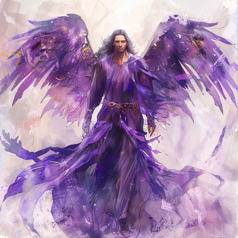 Archangel Zadkiel Clip Art 4 JPG Mix Media Card Making Invitations ...
