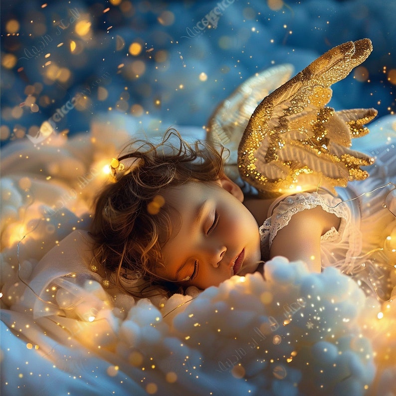 Baby Angel Watercolor Clip Art 4 JPG Mix Media Card Making Invitations ...