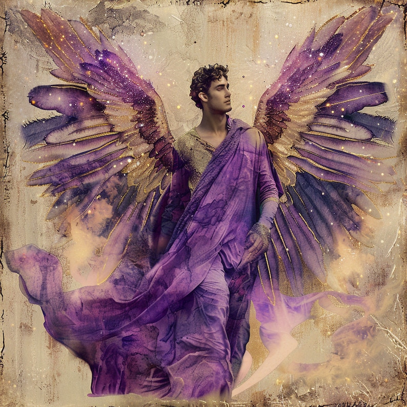 Archangel Zadkiel Clip Art 4 JPG Mix Media Card Making Invitations ...