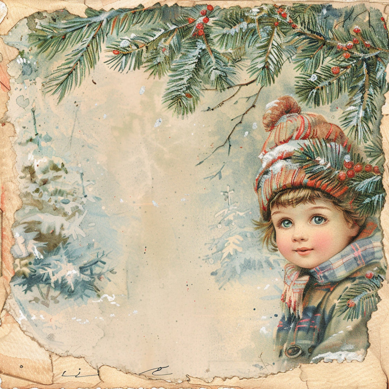 Winter Watercolor Clip Art 4 JPG Mix Media Card Making Invitations ...