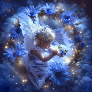 Baby Angel Watercolor Clip Art 4 JPG Mix Media Card Making Invitations ...