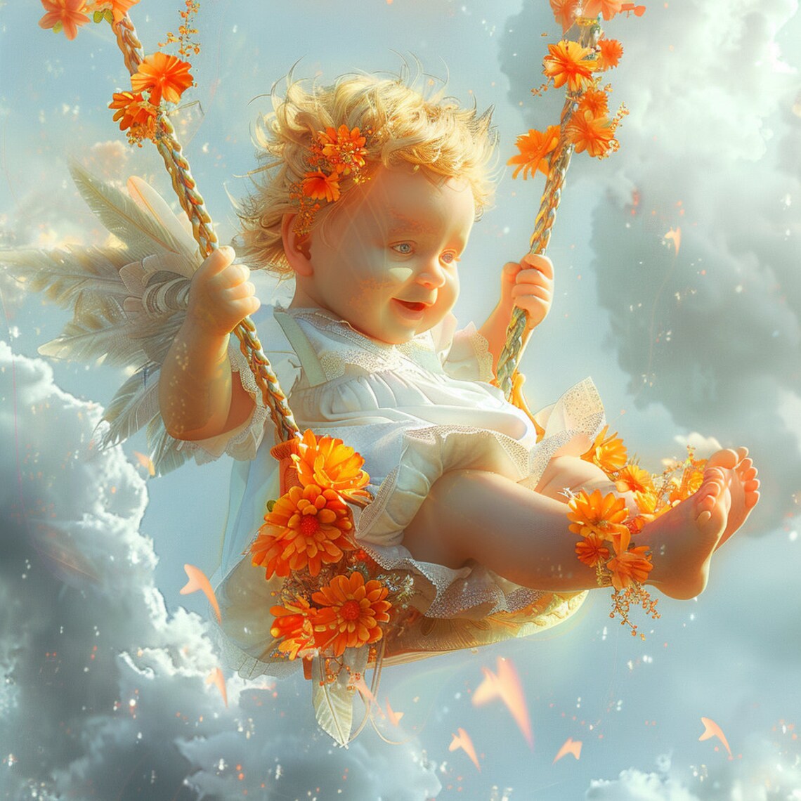 Baby Angel Watercolor Clip Art 4 JPG Mix Media Card Making Invitations ...