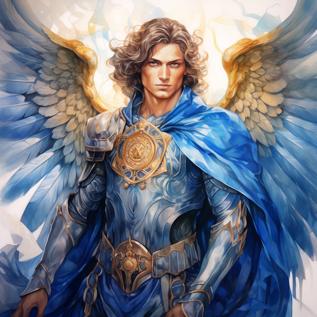 Archangel Saint Michael Clip Art 4 JPG Mix Media Card Making ...