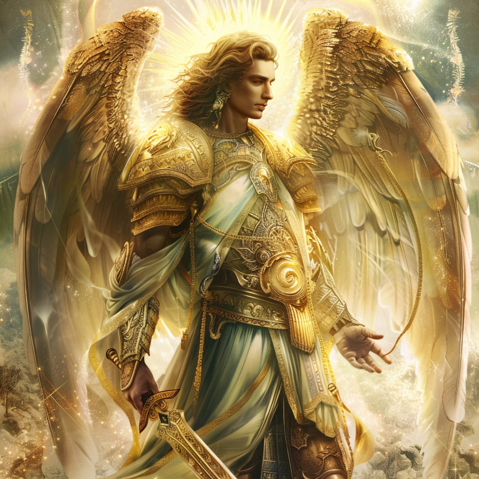 Archangel Uriel Clip Art 4 JPG Mix Media Card Making Invitations ...