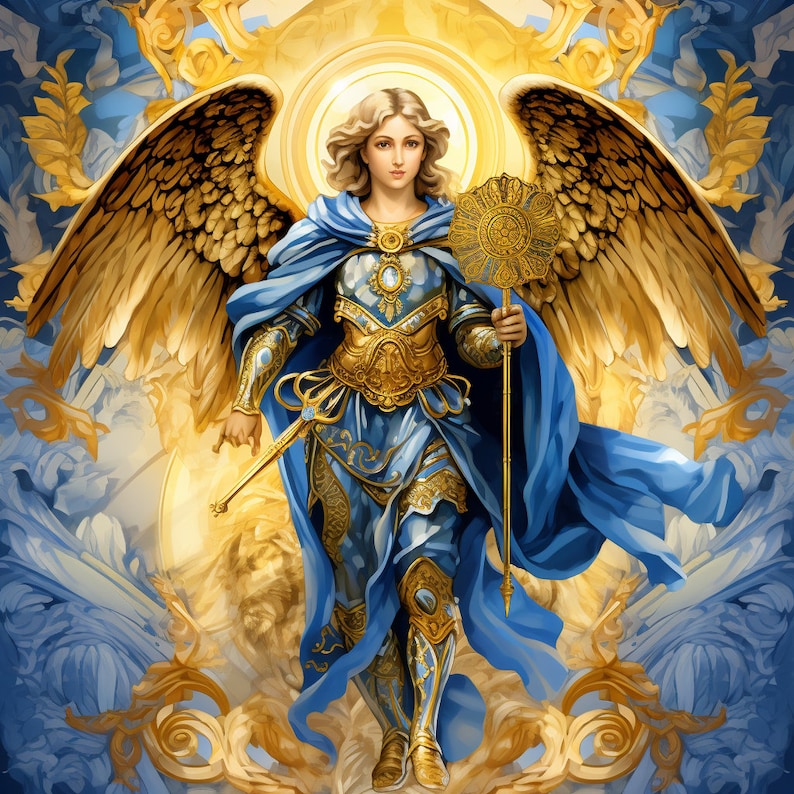 Archangel Saint Michael Clip Art 4 JPG Mix Media Card Making ...