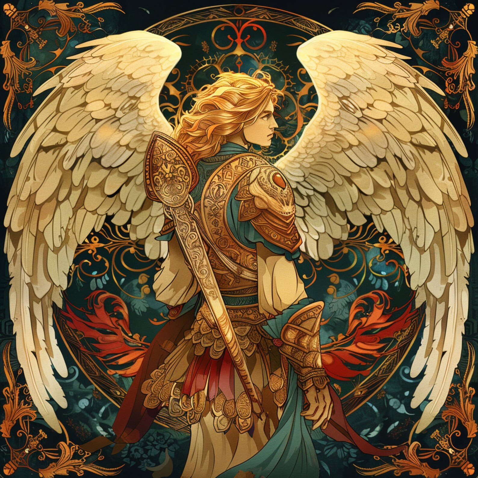 Archangel Uriel Clip Art 4 JPG Mix Media Card Making Invitations ...