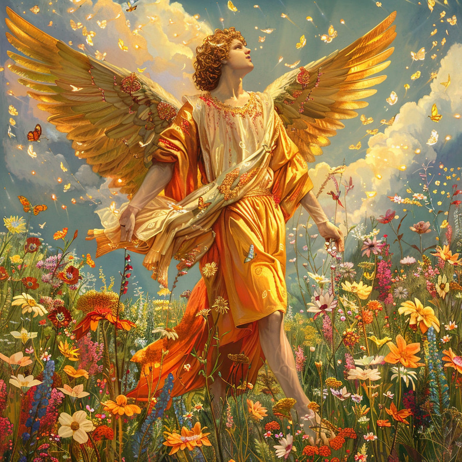 Archangel Uriel Clip Art 4 JPG Mix Media Card Making Invitations ...