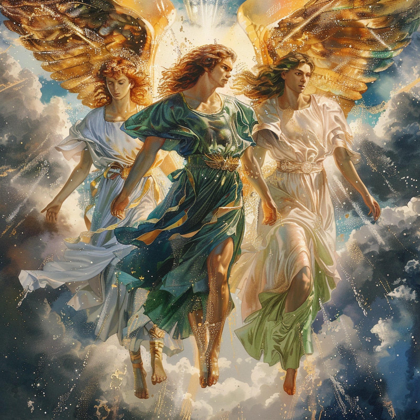 Archangels Michael,gabriel,rafael Clipart 4 JPG Mix Media Card Making ...