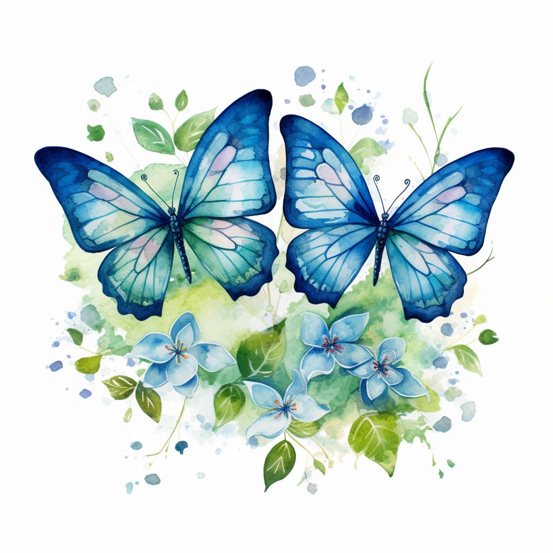Butterflies Watercolor Clip Art 4 JPG Mix Media Card Making Invitations ...