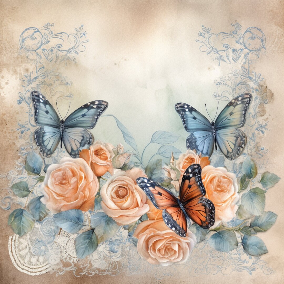 Butterflies Watercolor Clip Art 4 JPG Mix Media Card Making Invitations ...