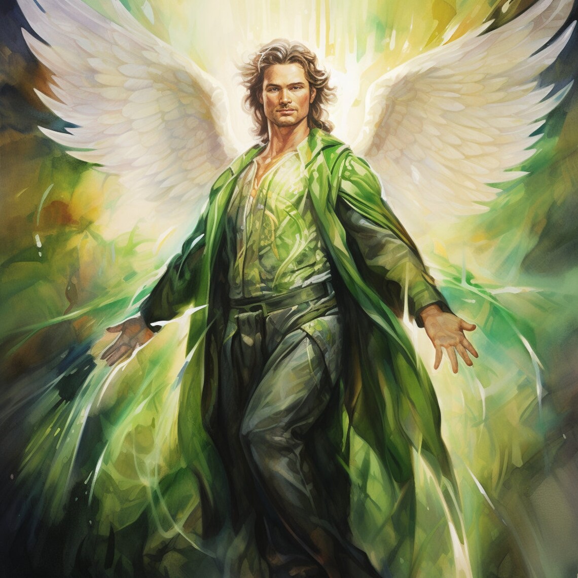Archangel Rafael Clip Art 4 JPG Mix Media Card Making Invitations ...