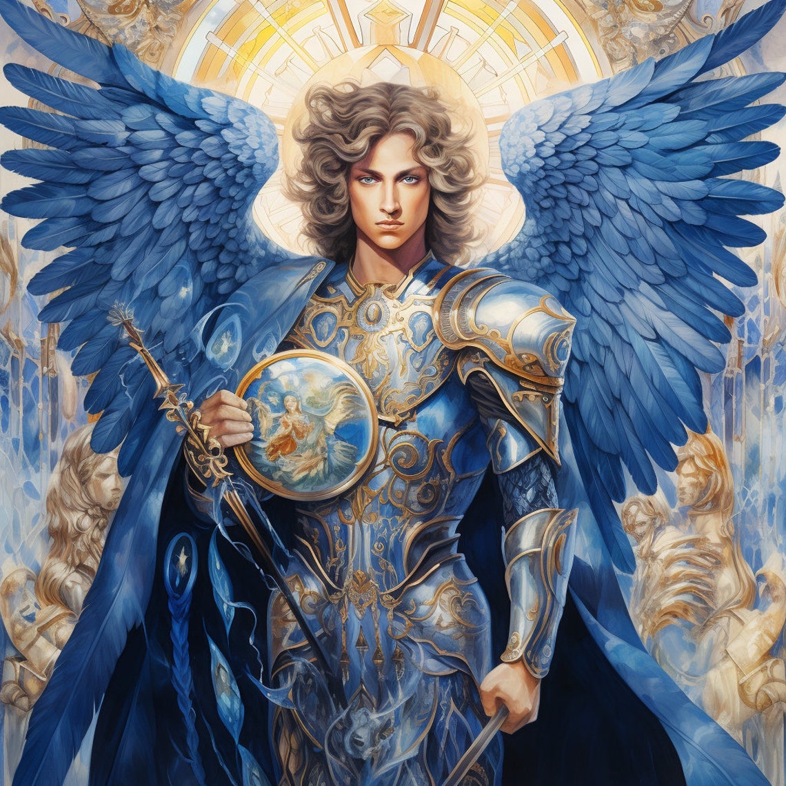 Archangel Saint Michael Clip Art 4 JPG Mix Media Card Making ...