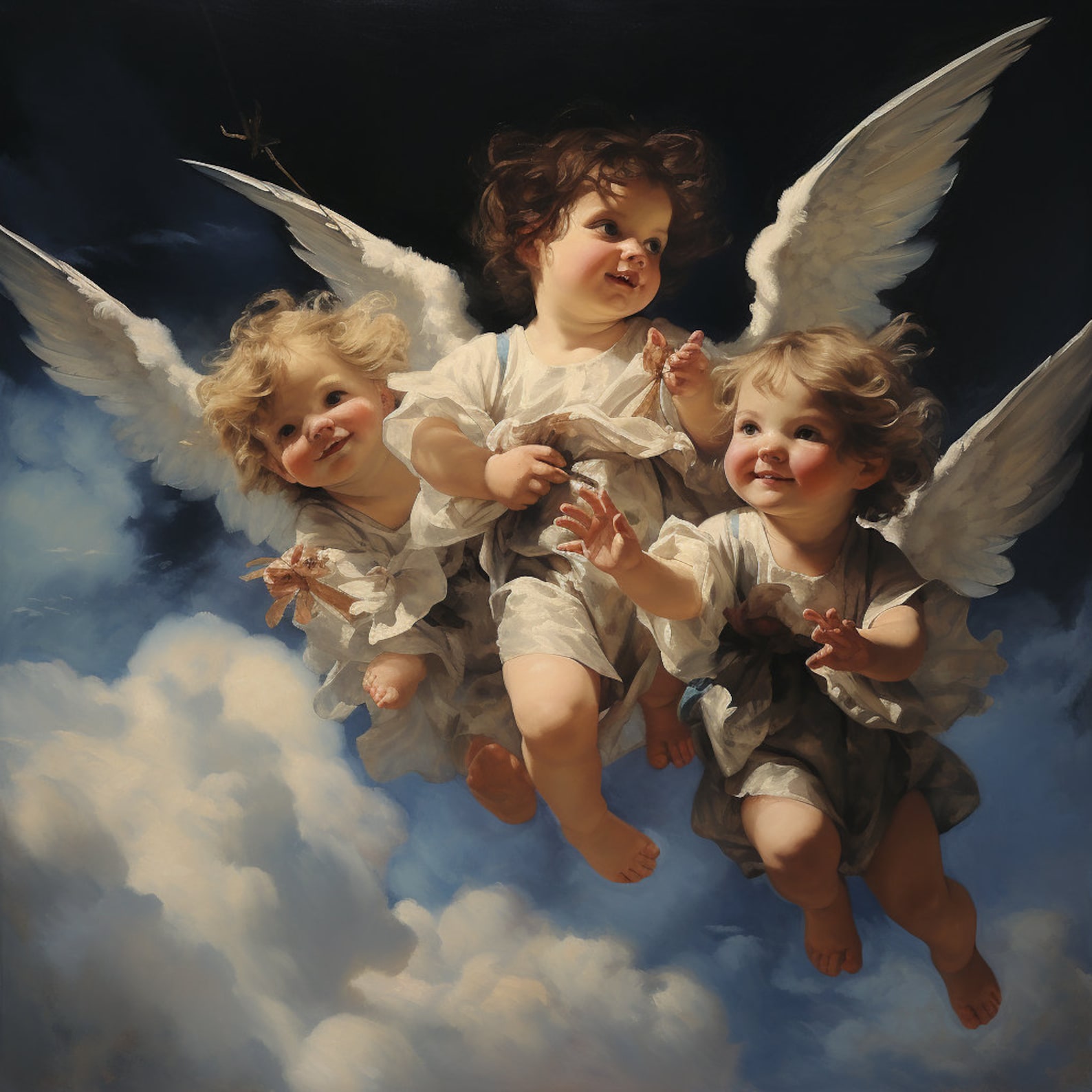 Baby Angels Watercolor Clip Art 4 JPG Mix Media Card Making Invitations ...