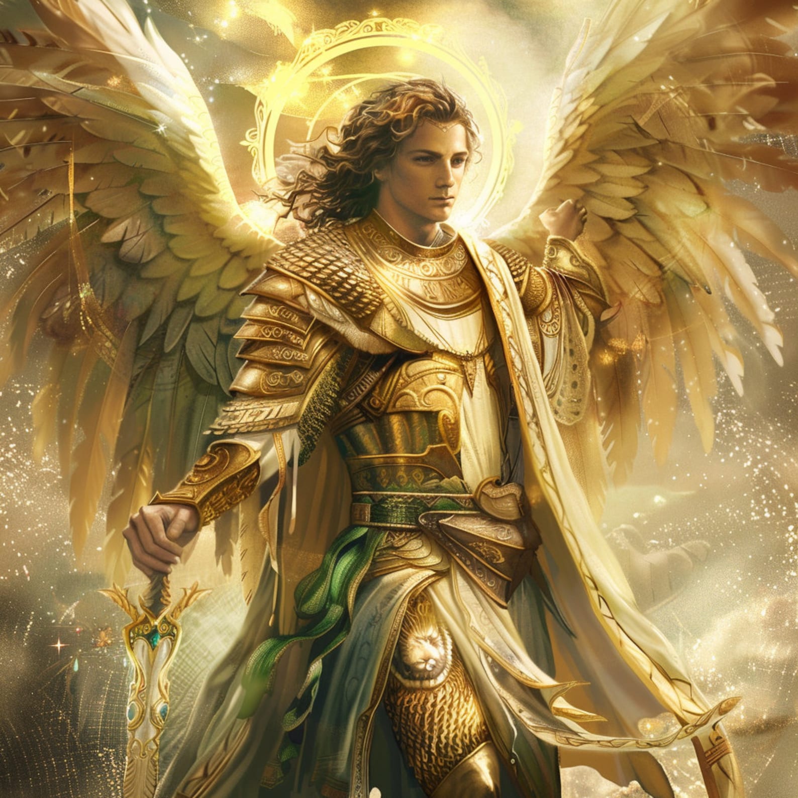 Archangel Uriel Clip Art 4 JPG Mix Media Card Making Invitations ...