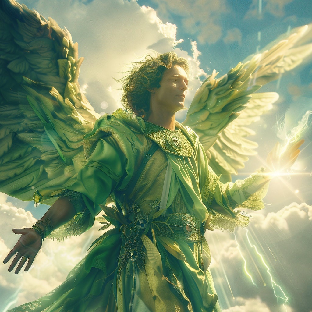 Archangel Rafael Clip Art 4 JPG Mix Media Card Making Invitations ...