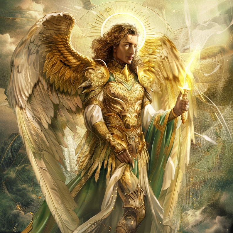 Archangel Uriel Clip Art 4 JPG Mix Media Card Making Invitations ...
