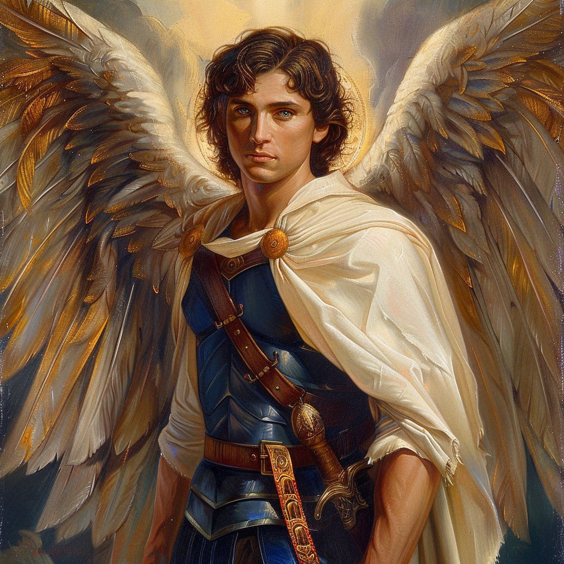 Archangel Saint Michael Clip Art 4 JPG Mix Media Card Making ...