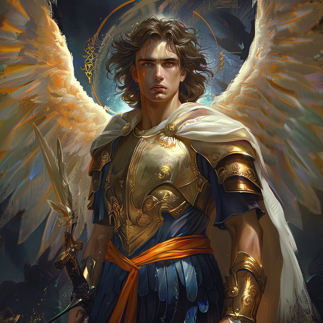 Archangel Saint Michael Clip Art 4 JPG Mix Media Card Making ...