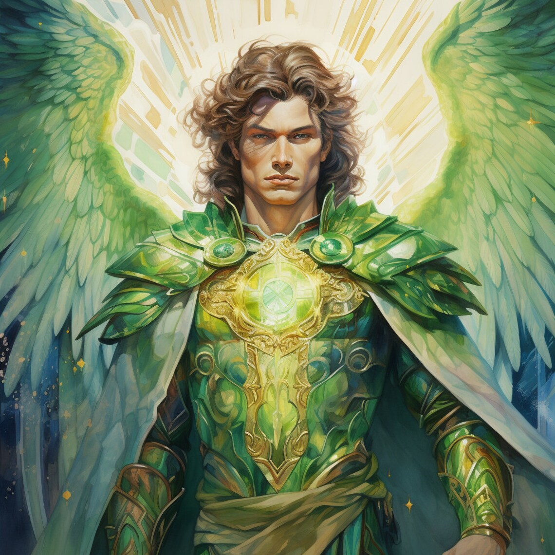 Archangel Rafael Clip Art 4 JPG Mix Media Card Making Invitations ...