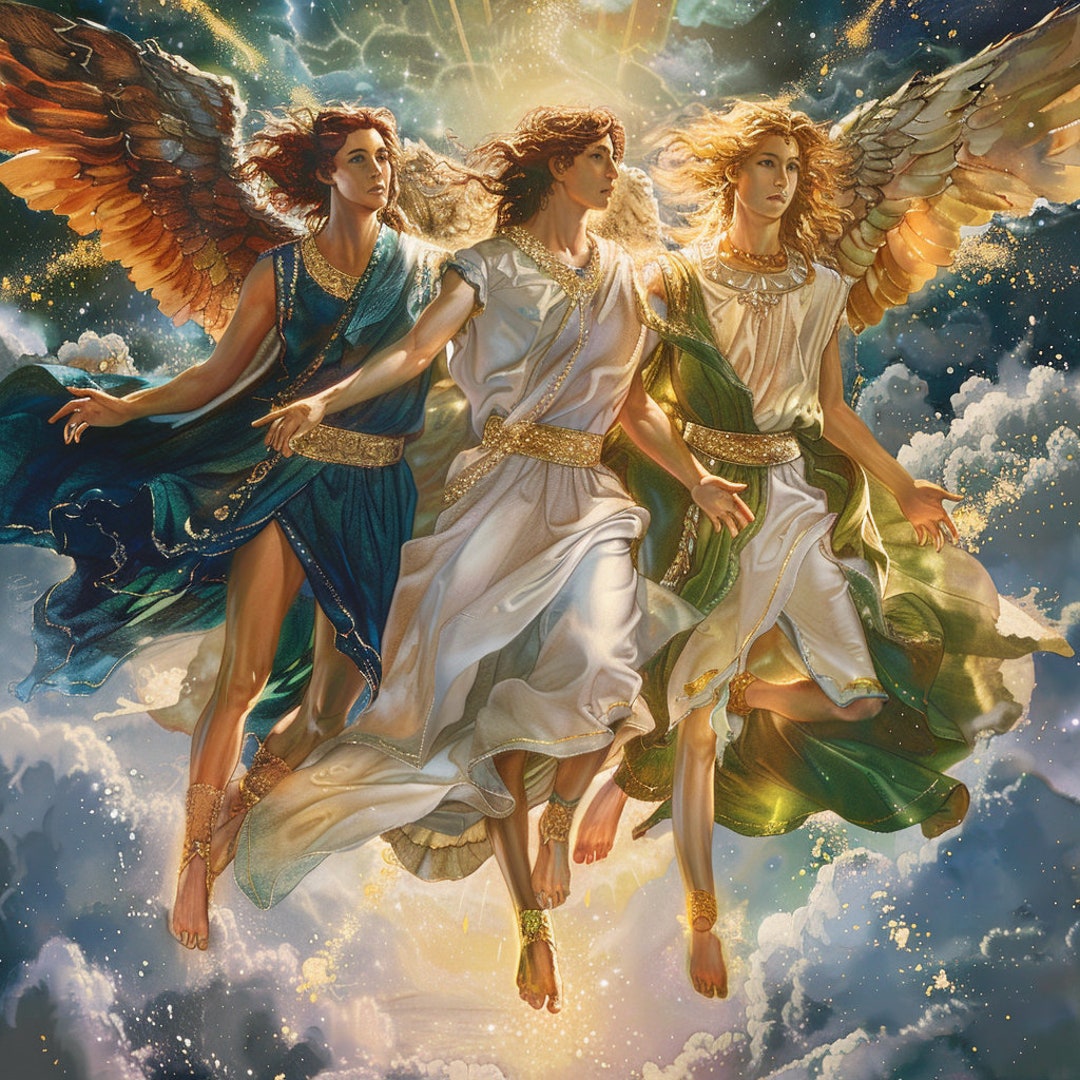 Archangels Michael,gabriel,rafael Clipart 4 JPG Mix Media Card Making ...