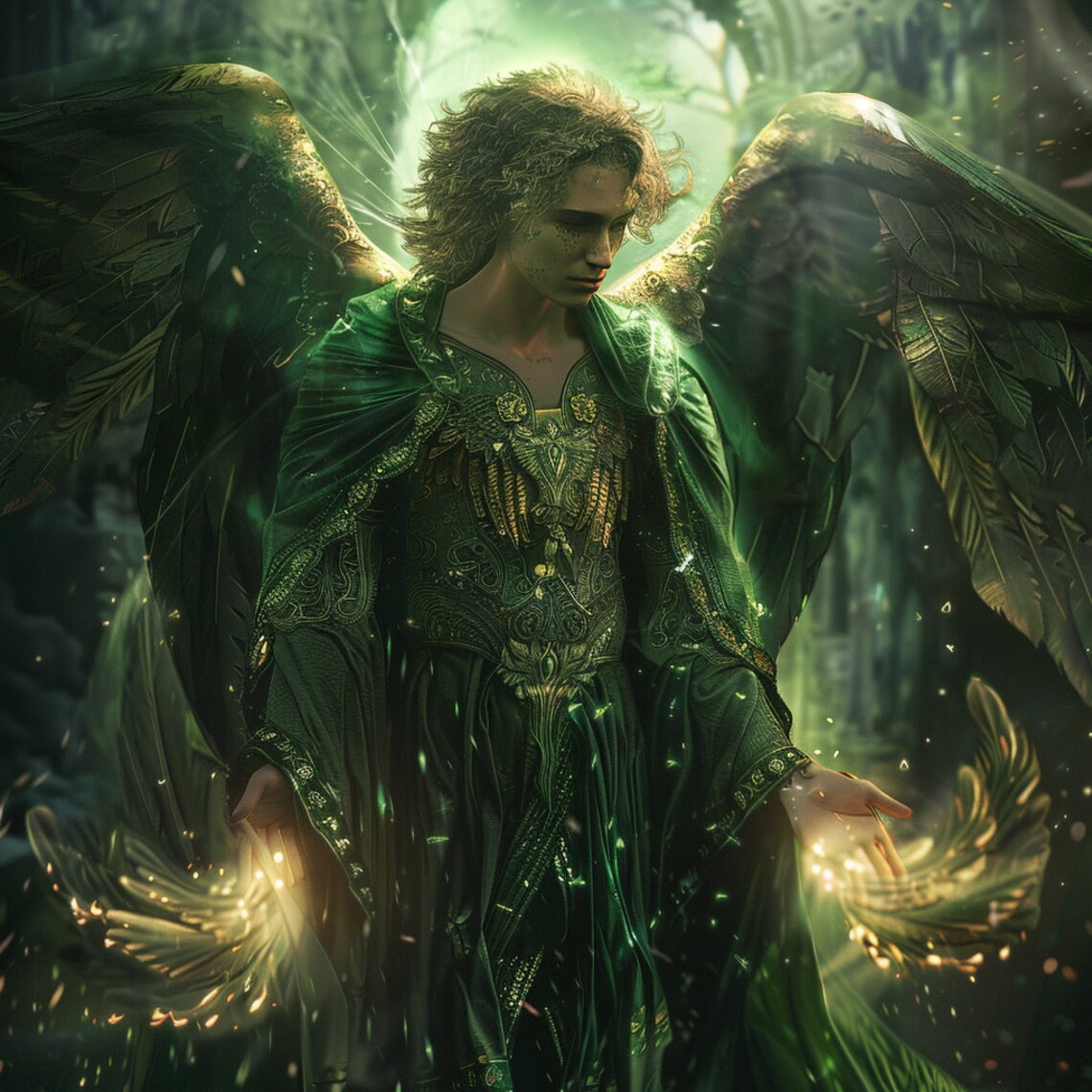 Archangel Rafael Clip Art 4 JPG Mix Media Card Making Invitations ...