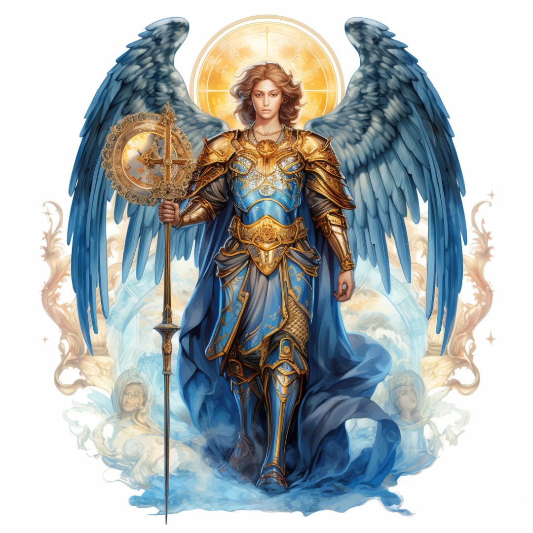 Archangel Saint Michael Clip Art 4 JPG Mix Media Card Making ...