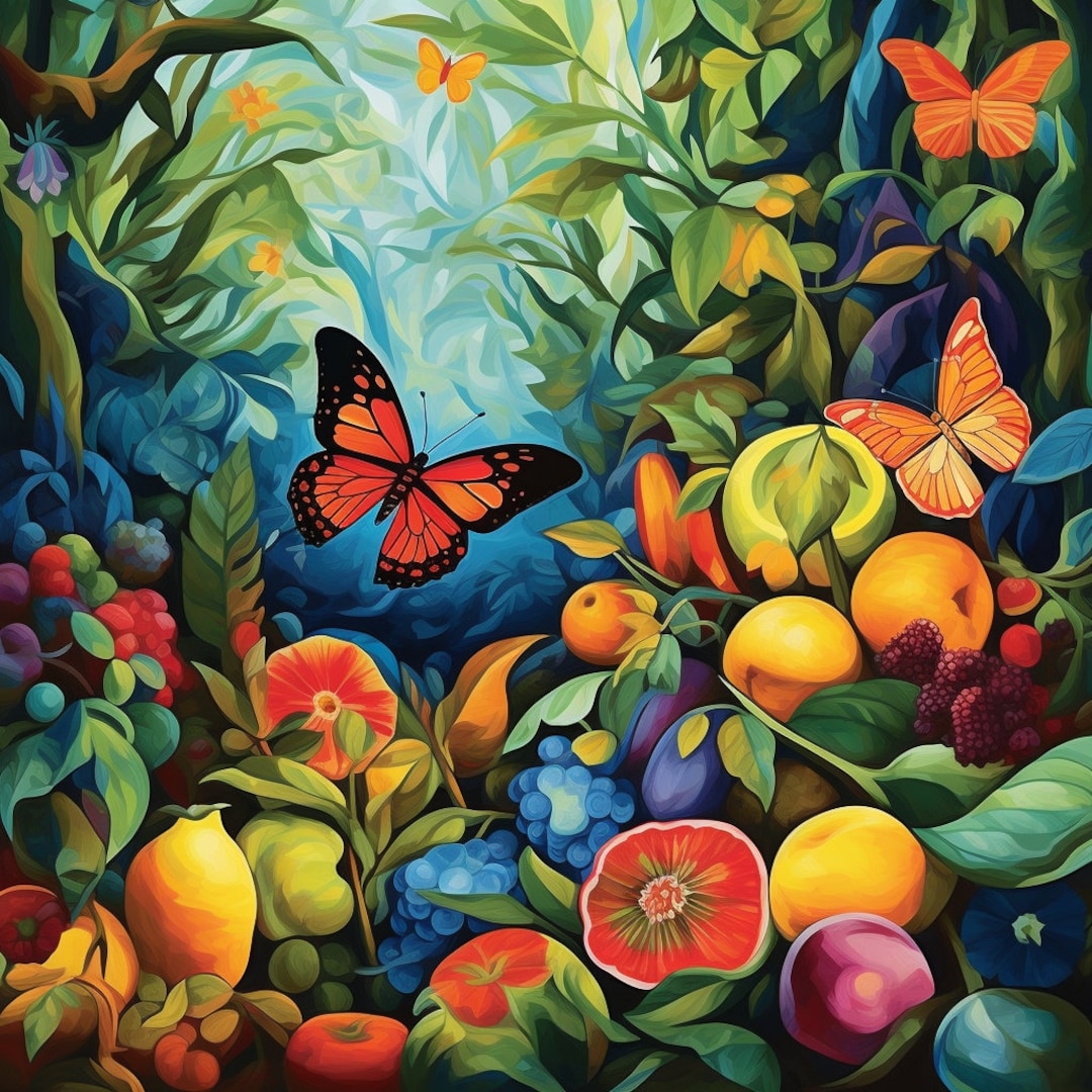 Garden of Butterflies Watercolor Clip Art 4 JPG Mix Media Card Making ...