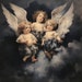 Baby Angels Watercolor Clip Art 4 JPG Mix Media Card Making Invitations ...