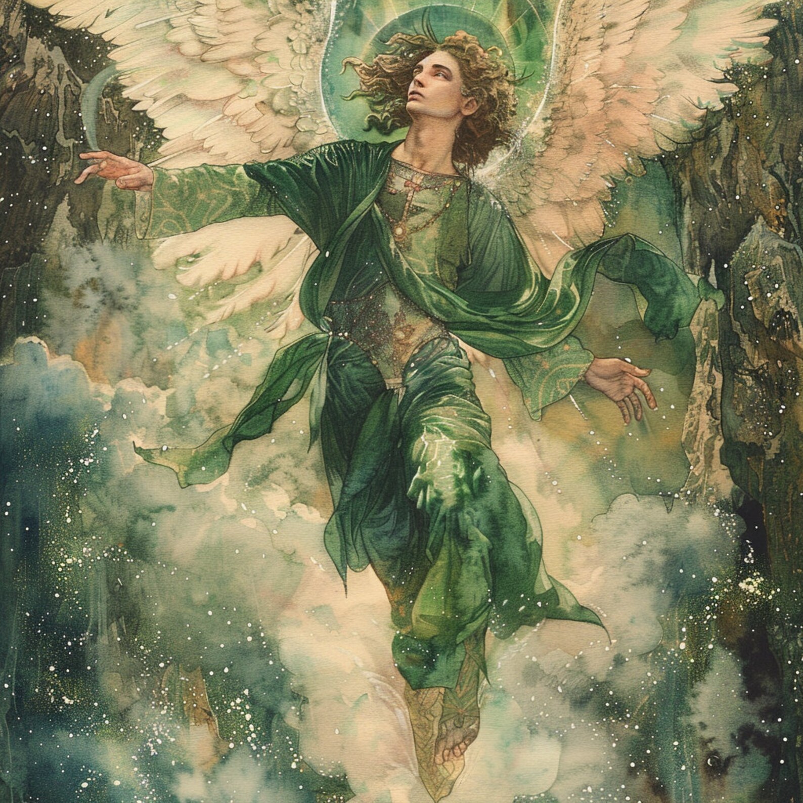 Archangel Rafael Clip Art 4 JPG Mix Media Card Making Invitations ...
