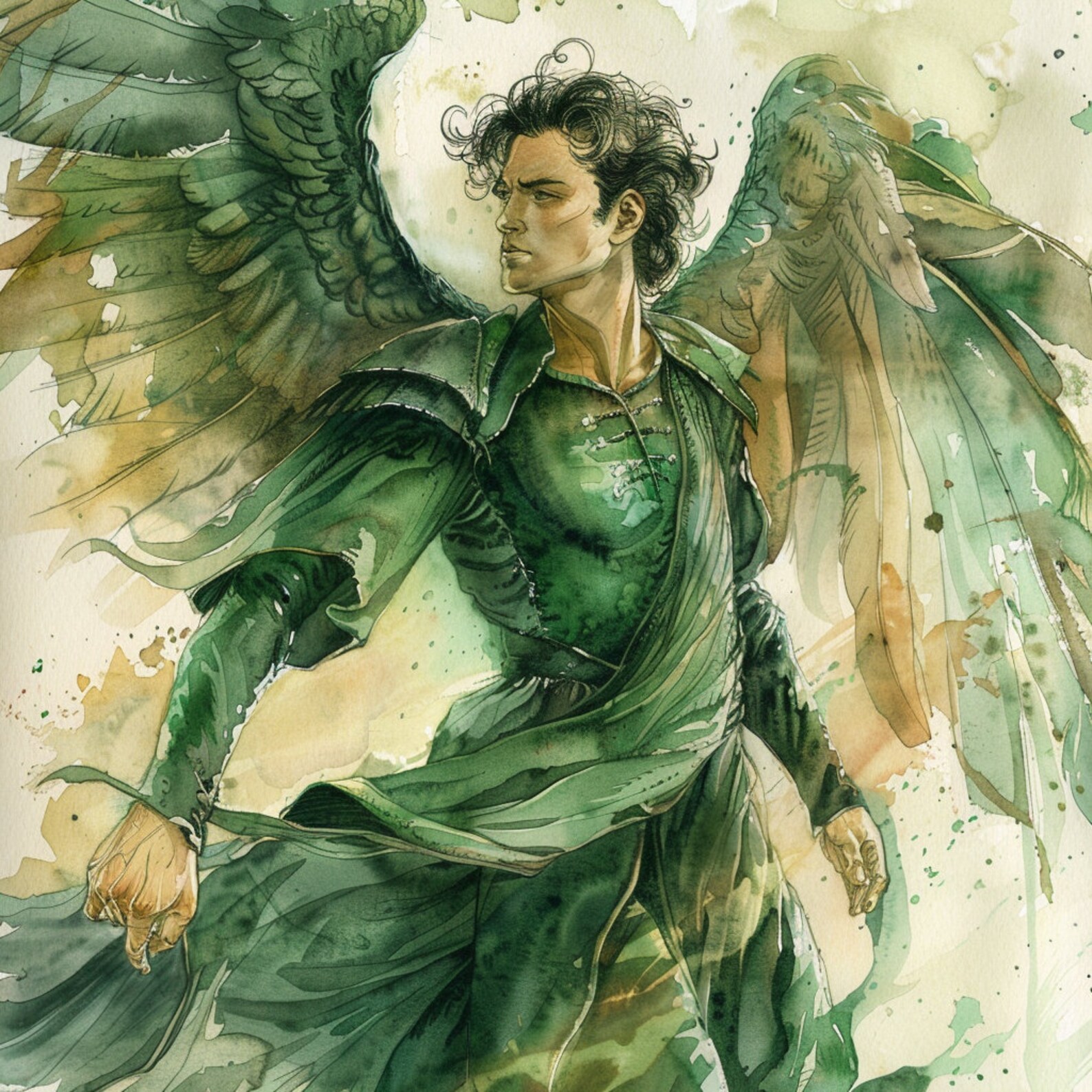 Archangel Rafael Clip Art 4 JPG Mix Media Card Making Invitations ...