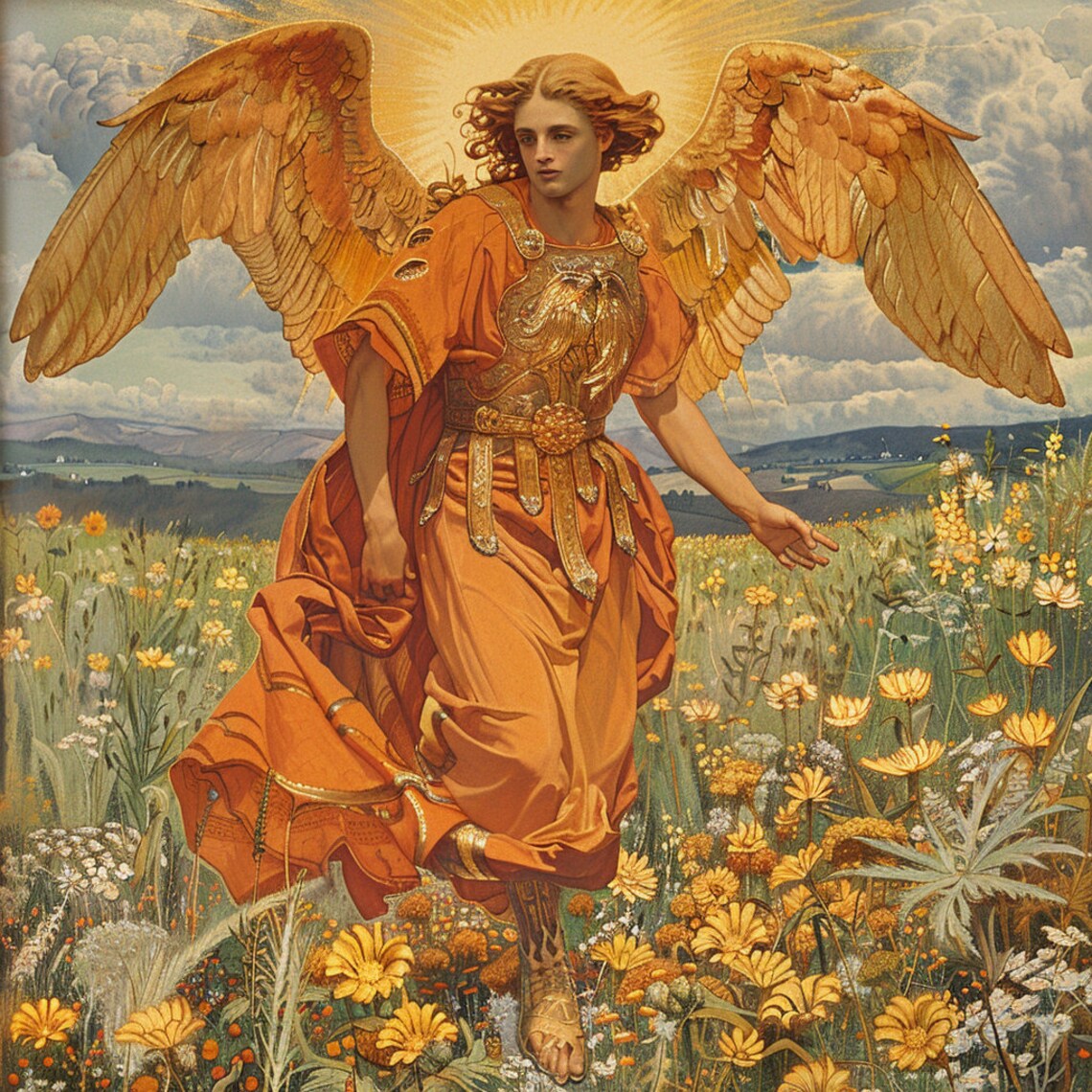 Archangel Uriel Clip Art 4 JPG Mix Media Card Making Invitations ...