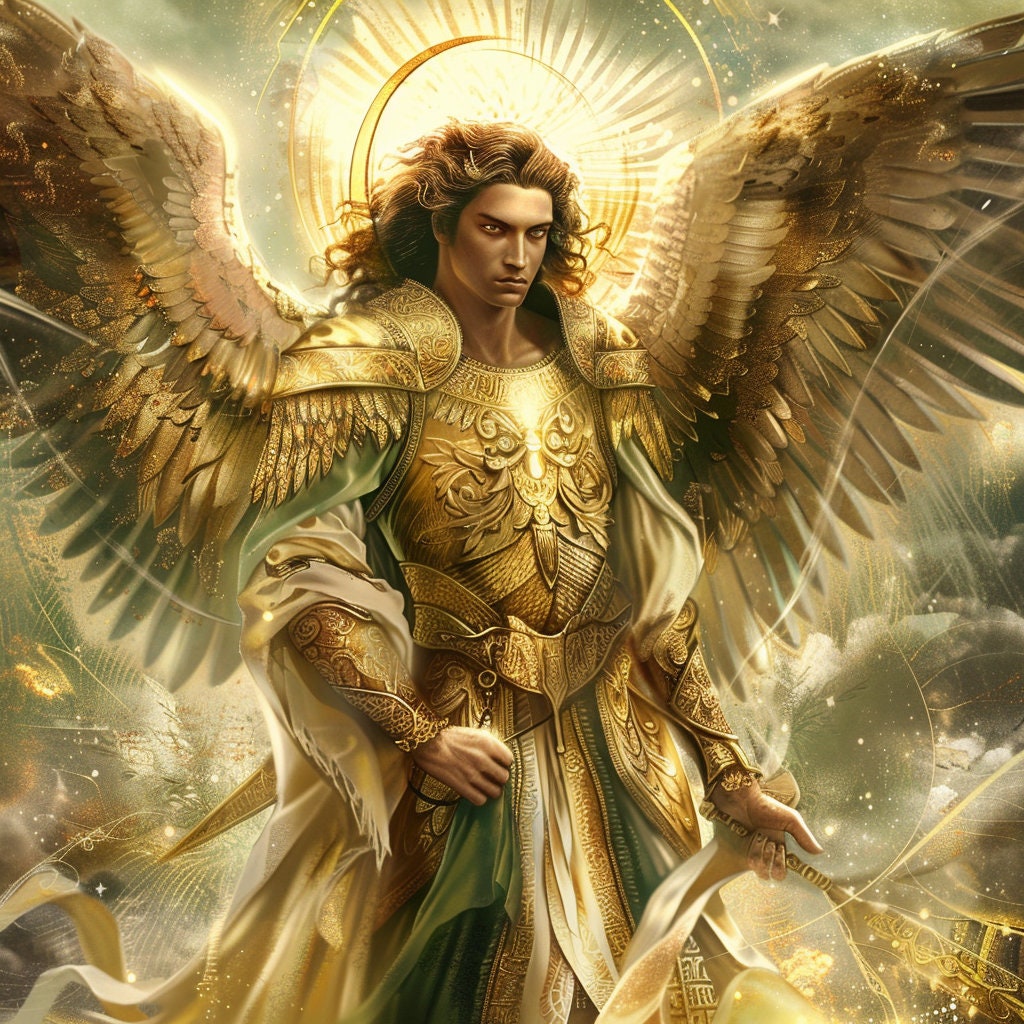 Archangel Uriel Clip Art 4 JPG Mix Media Card Making Invitations ...