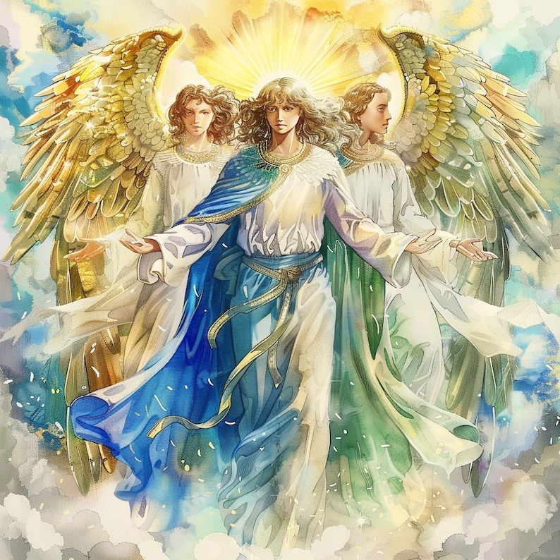 Archangels Michael,gabriel,rafael Clipart 4 JPG Mix Media Card Making ...