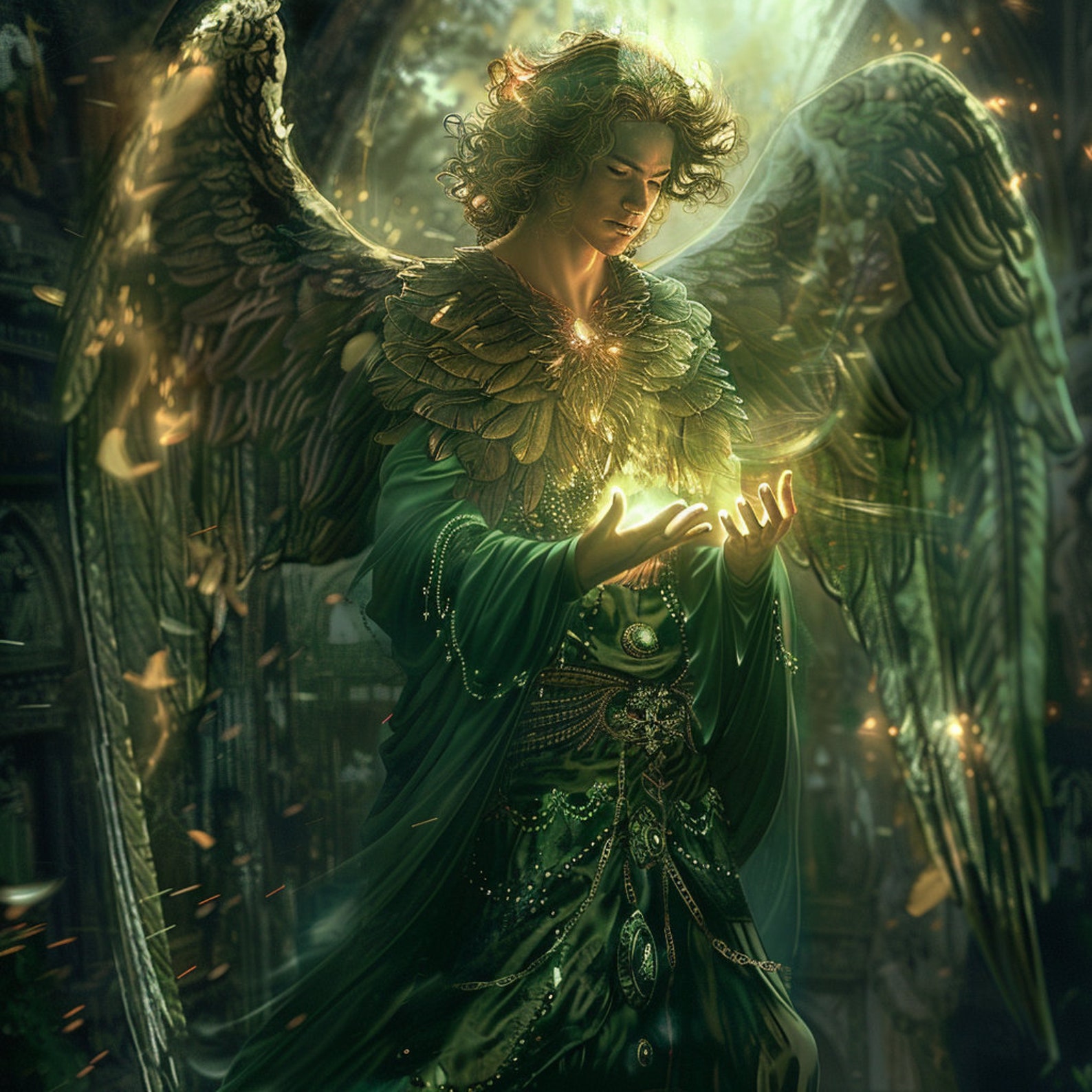Archangel Rafael Clip Art 4 JPG Mix Media Card Making Invitations ...