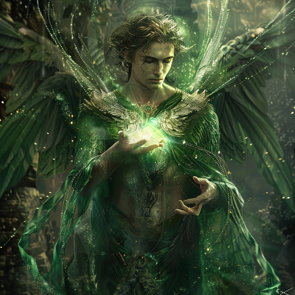 Archangel Rafael Clip Art 4 JPG Mix Media Card Making Invitations ...