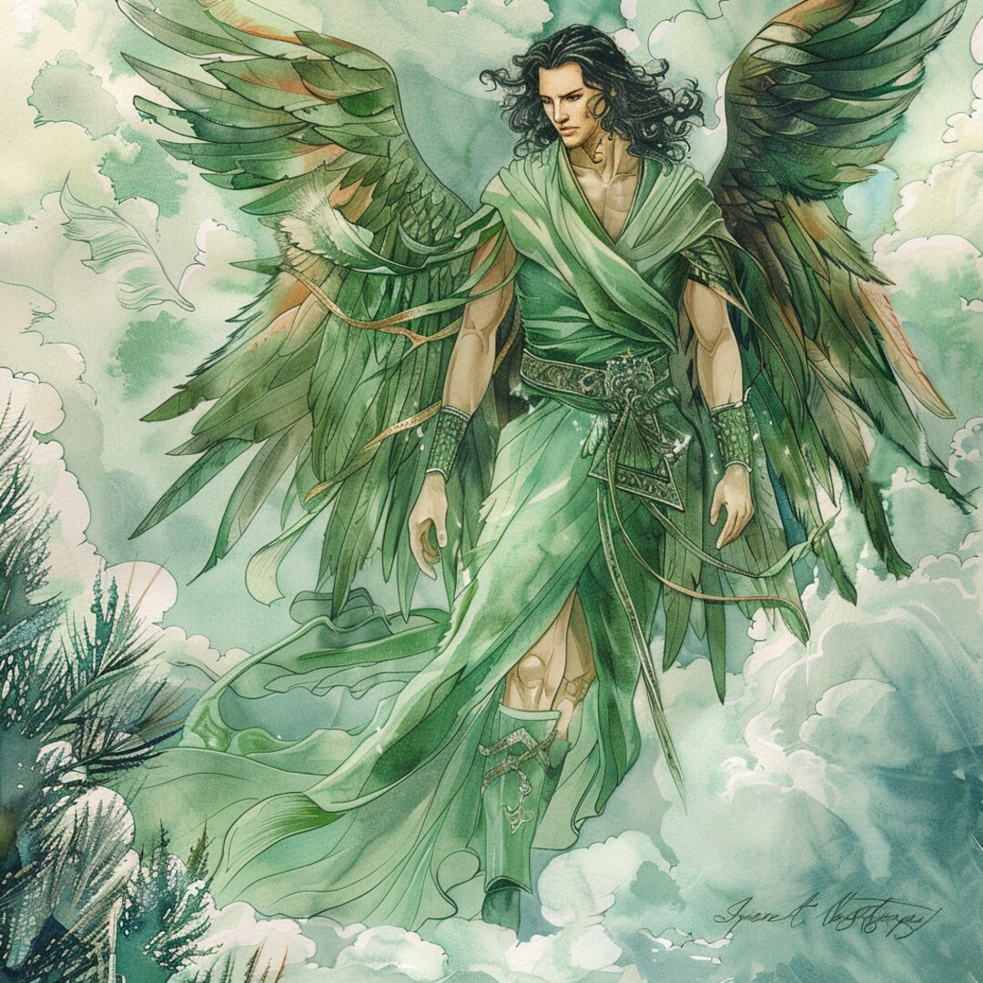 Archangel Rafael Clip Art 4 JPG Mix Media Card Making Invitations ...